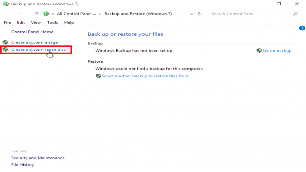 [Windows 10] System repair disk and recovery drive
