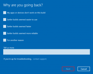 [Windows 10] How to revert back to the previous version of Windows 10