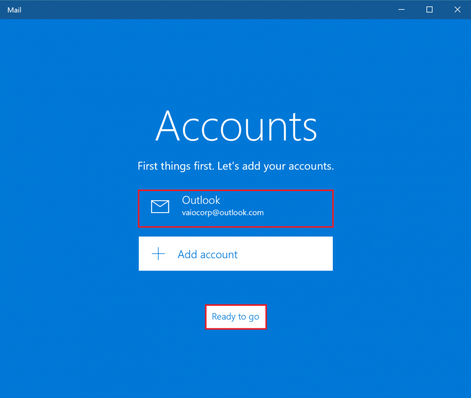 [Windows10] For “Mail” of the Windows Store app