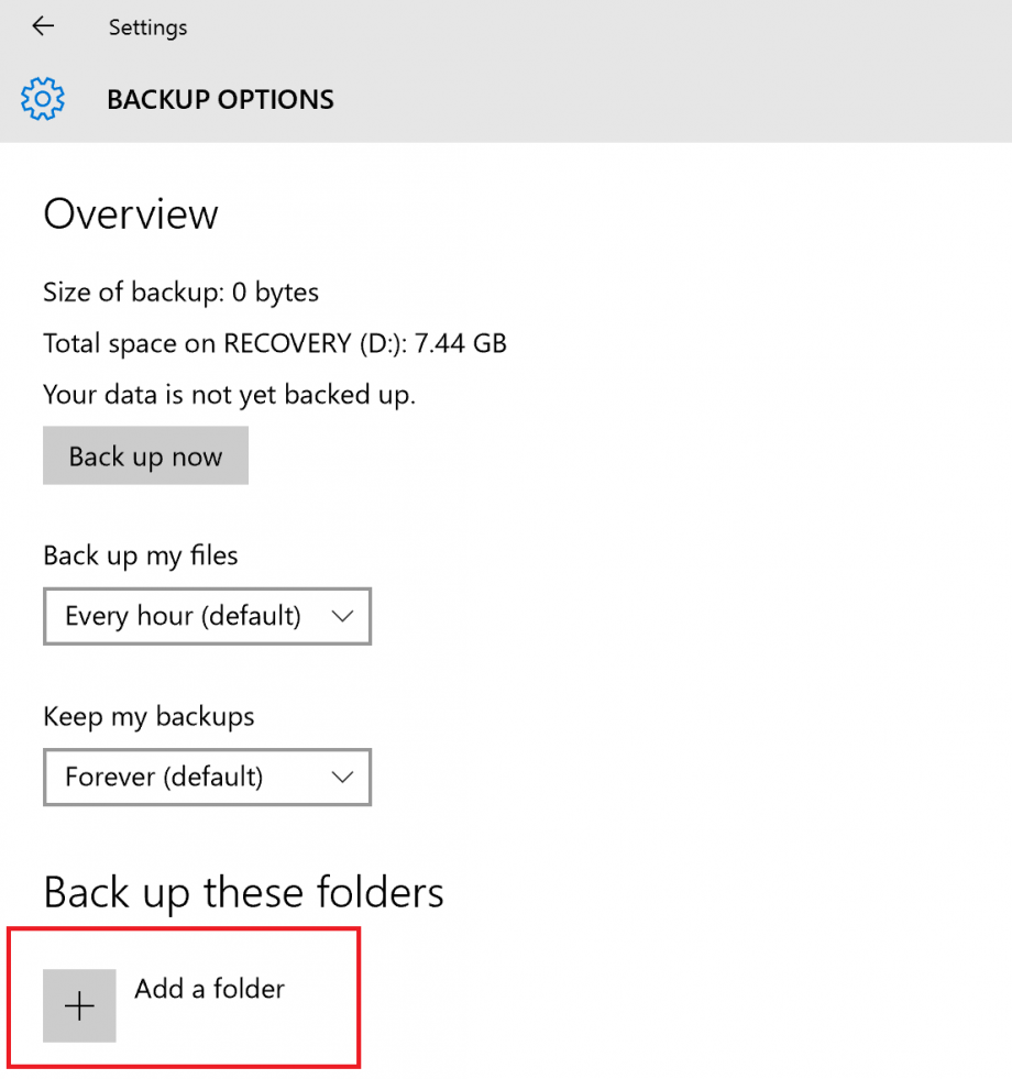 [Windows 10] How to back up using file history