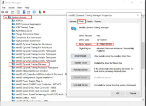 “Intel® Dynamic Tuning Driver Ver.8.7.10801.25109” Update Program