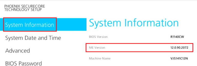 “Intel® ME Firmware Ver.12.0.90.2072” Update Program