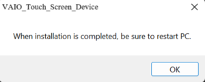 VJS144* “VAIO Touch Screen Driver Ver.1.2.3.4250” Update Program