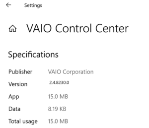“VAIO Control Center Ver.2.4.8230.0” Update Program
