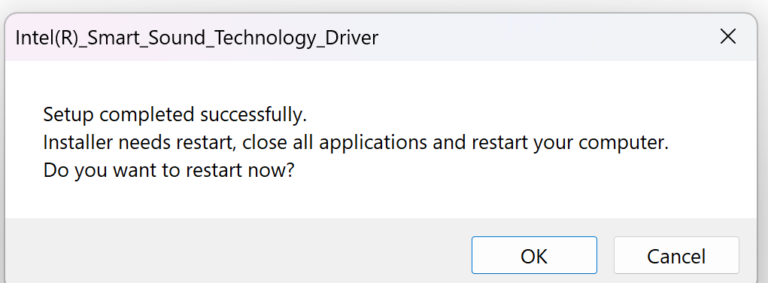 “Intel® Smart Sound Technology Driver Ver.10.29.0.11525” Update Program